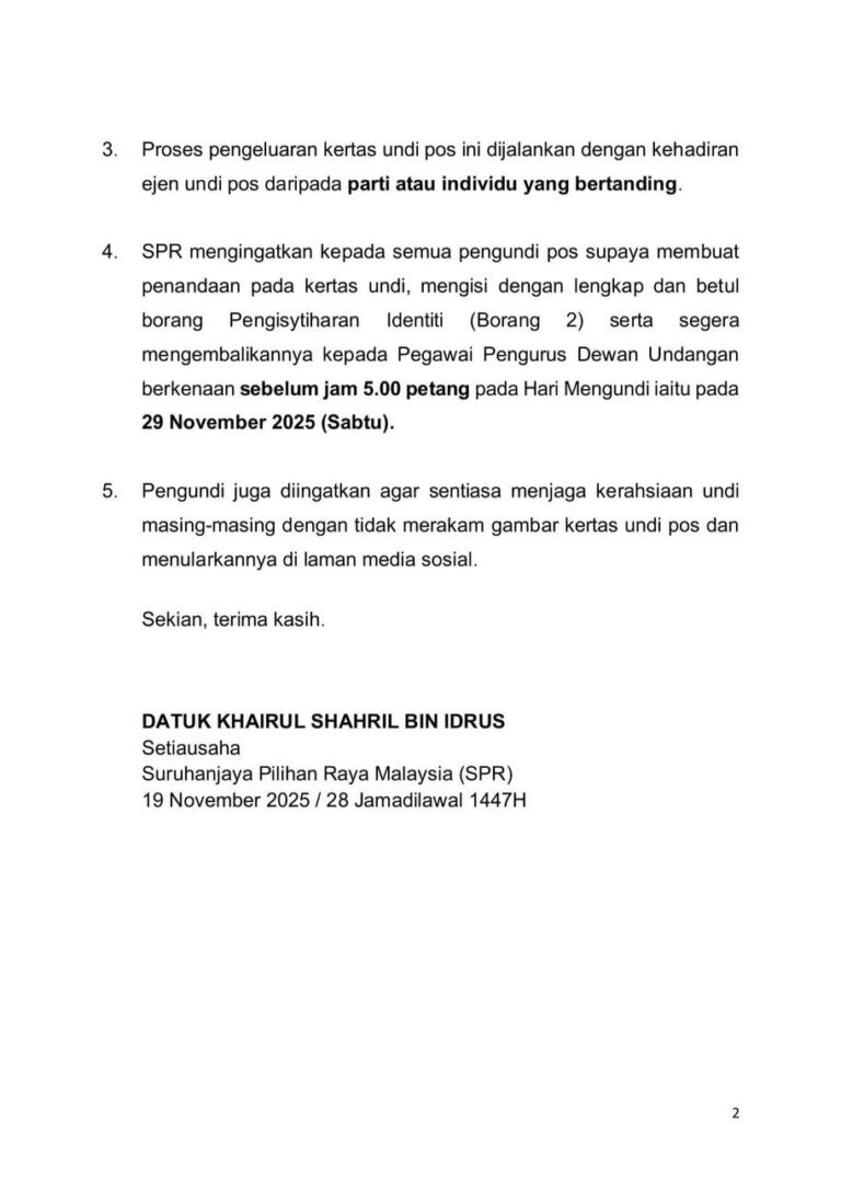 22,881 Kertas Undi Pos Dikeluarkan - TV Sabah | Berita Terkini